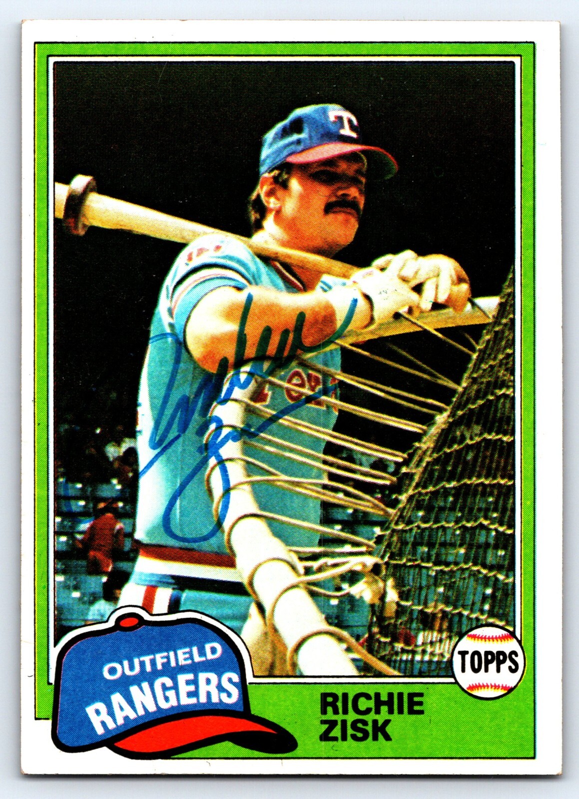 Richie Zisk 1981 Topps #517 Autograph / Signed in person Texas Rangers ...