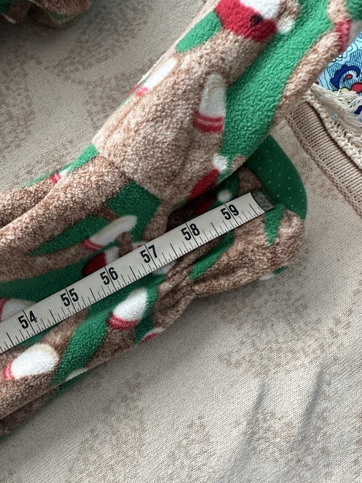 Nick And Nora Sock Monkey Zip Up One Piece PJ Adult Medium Unisex ...