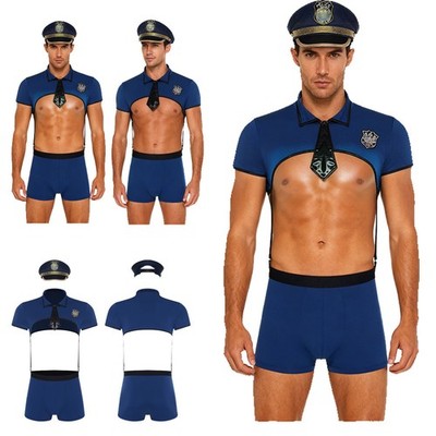 Men Set Party Uniform Lingerie Outfit Showing Chest Muscle Costumes ...