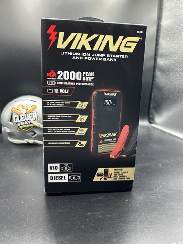 Viking 2000A Peak Amp 12 Volt Lithium-ion Jumpstarter And Power Bank ...
