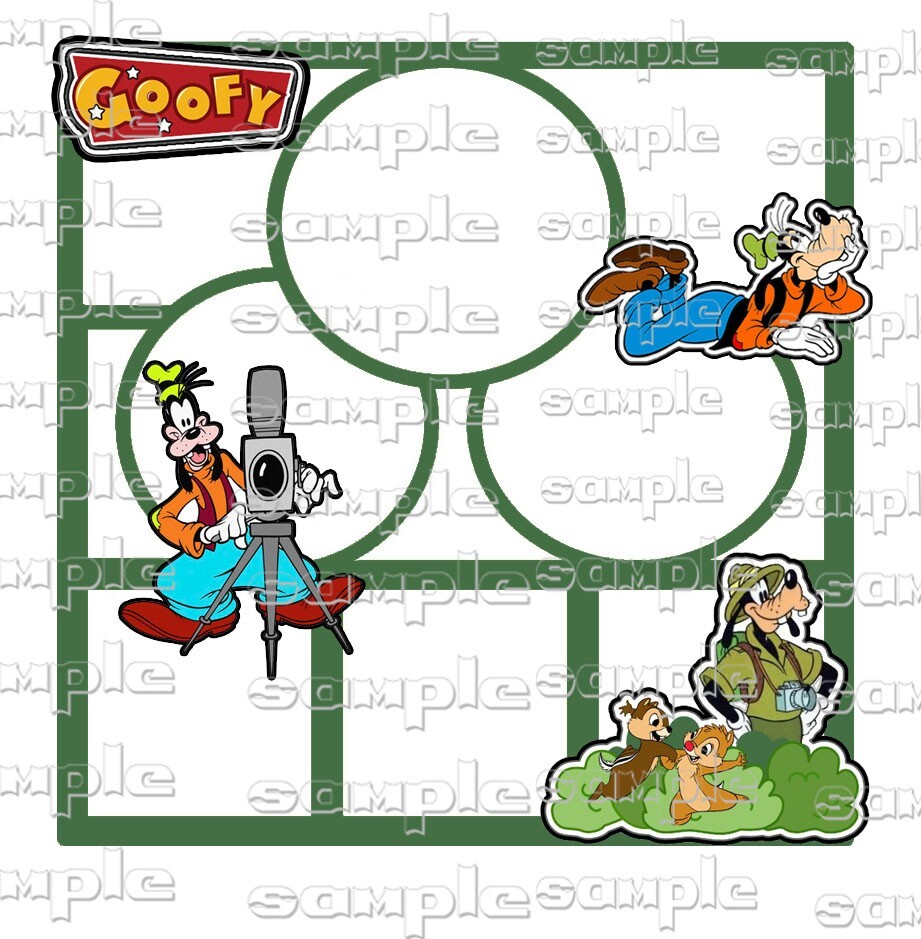 Disney Goofy e Overlay Frame 12 x 12 Scrapbook Paper Pieces | eBay