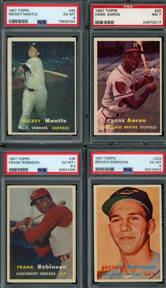 1957 Topps Complete Set EXMT (104 PSA GRADED - 80% FRESH SLABS - TOP ...