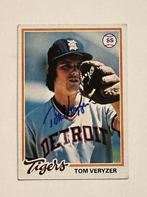 Tom Veryzer Tigers Signed 1978 Topps Baseball Card #633 [0759] | eBay