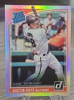 Austin Hays 2018 Panini Donruss Rated Rookie Season Stat Line /500 #273 ...