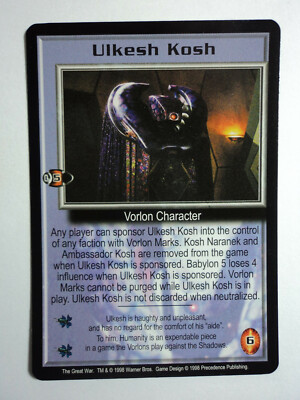 1998 BABYLON 5 CCG - THE GREAT WAR - RARE CARD - ULKESH KOSH | eBay