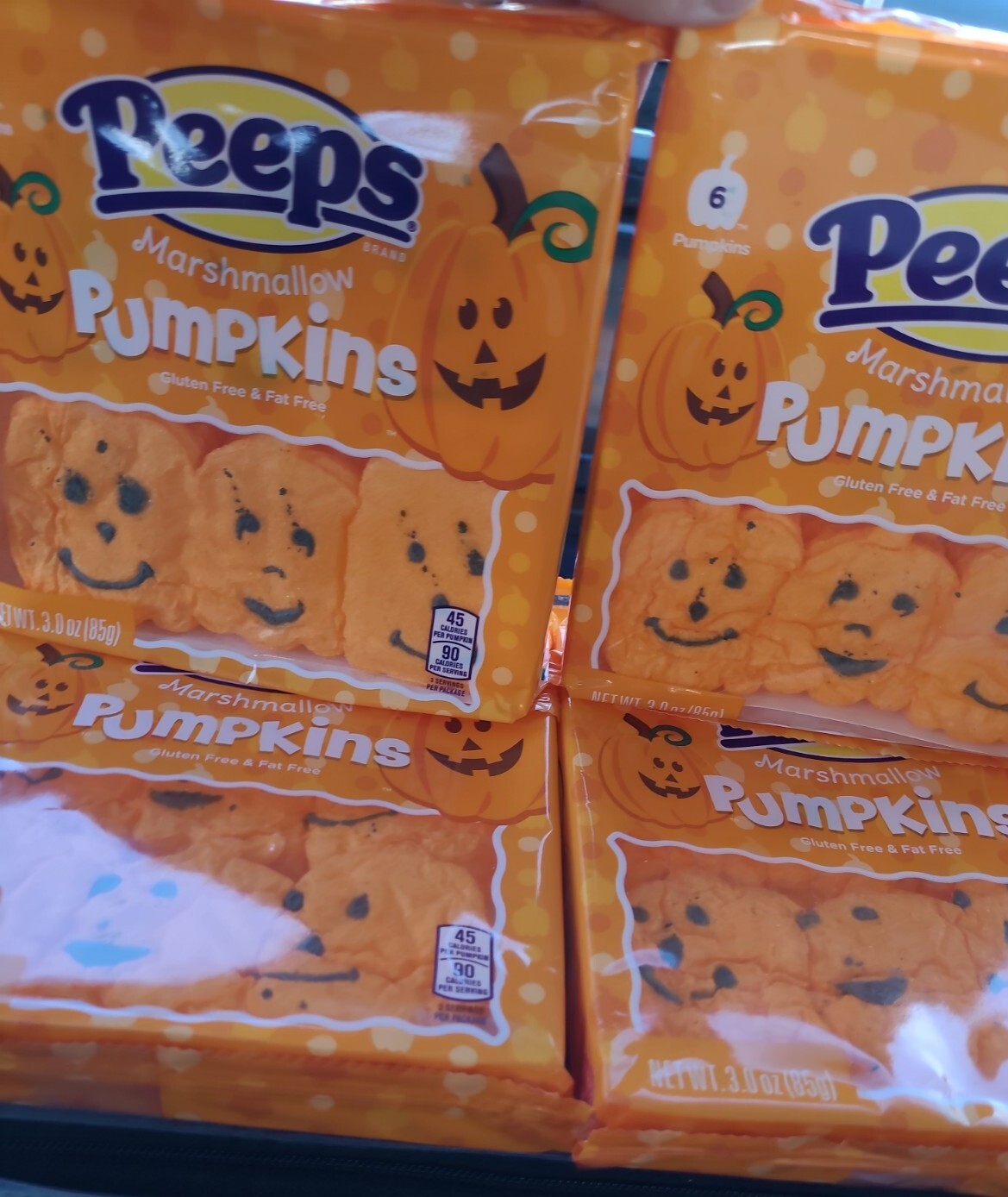 Halloween Peeps Candy 6pack Marshmallow Peeps Pumpkins X 4 bundle BB ...