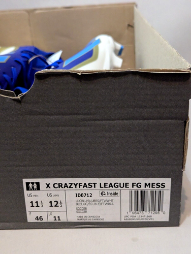 adidas x Crazyfast League Messi FG Soccer Cleats Mens 11.5 Lucid Blue ...