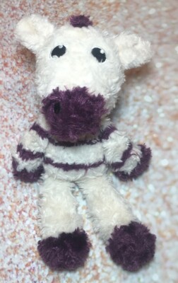 Oomfy Zebra Plush White Purple Stripe Soft Stuffed Animal Baby Toy 12 ...