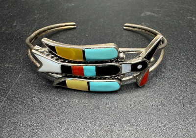 Native American Linette Laiwakete Zuni Sterling Silver Multi Stone ...