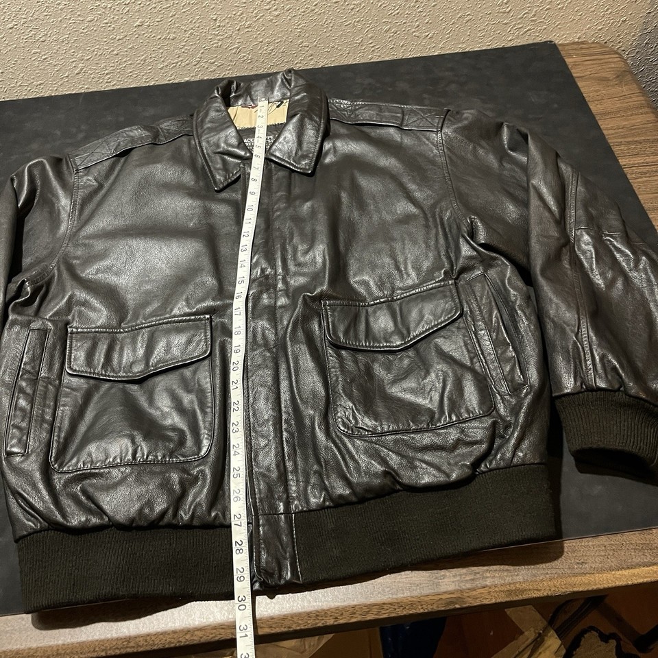Vintage USAF A2 Branded Garments Orchard Leather Flight Jacket Bomber ...