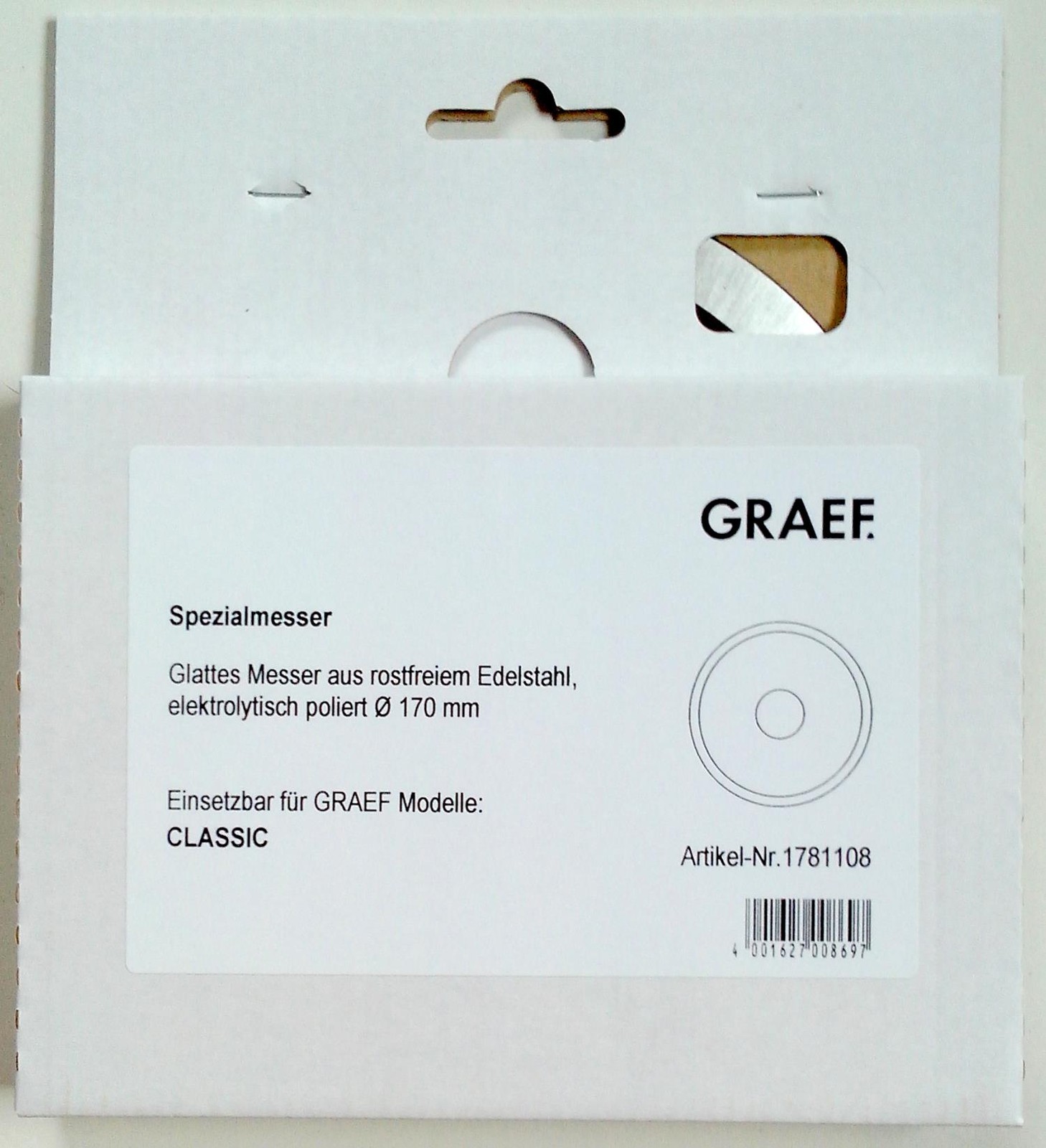 GRAEF Schinkenmesser Ersatz-Messer zur Classic, FA 174 T, FA 168 L, EH ...