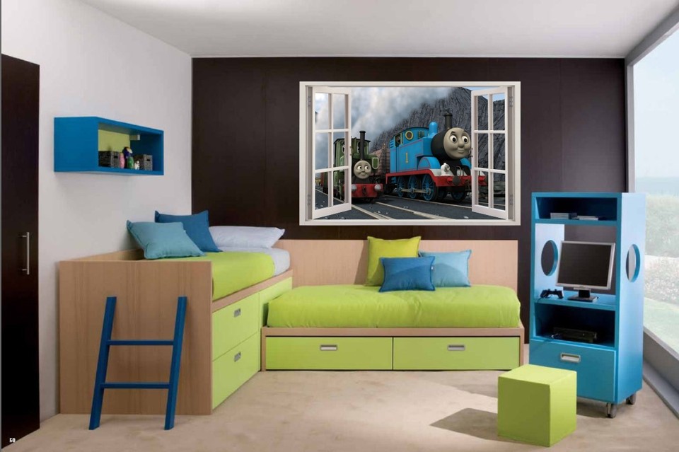 WALL STICKERS Effect Window TRAIN THOMAS decorative sticker to the room ...
