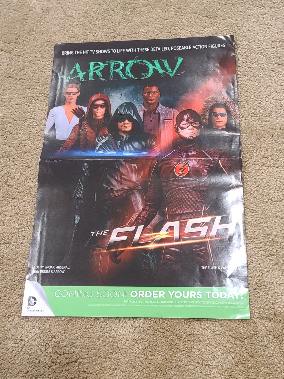 Arrow The Flash Action Figure Promo Poster Store Ad 11x17 DC Comic ...
