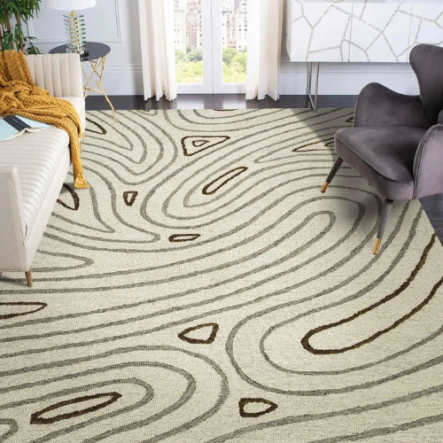 Ivory Wool Viscose Hand Tufted Carpet Area Rug, Hand Rugs Bedroom Rug ...