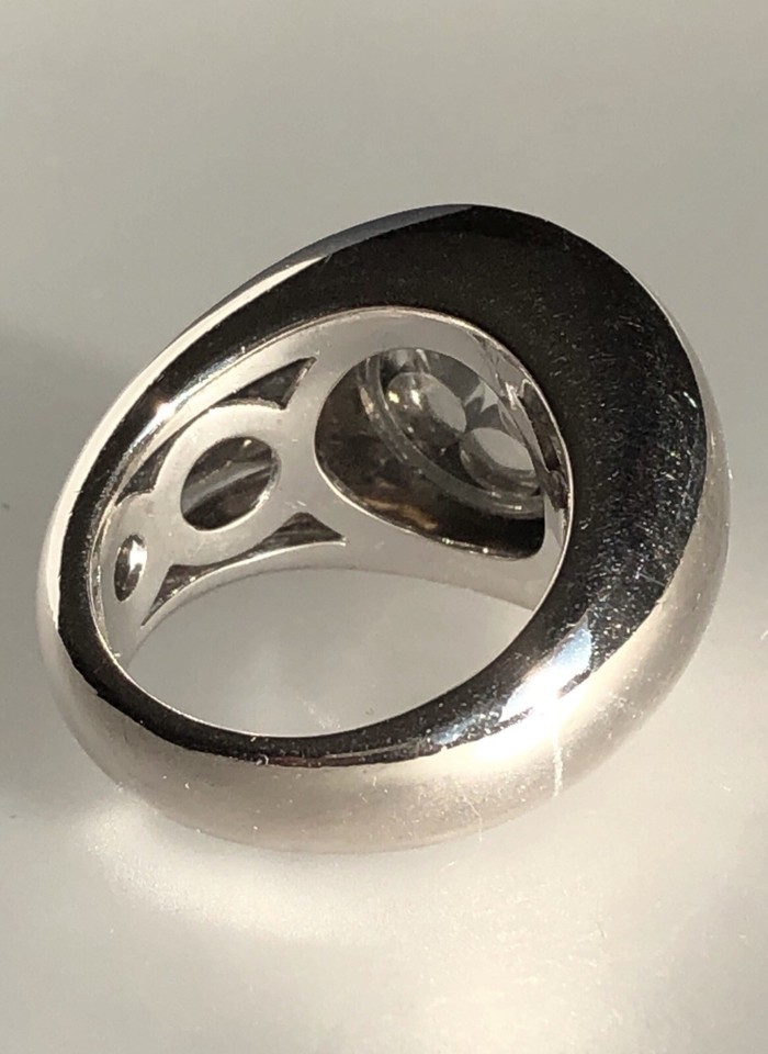 Massive Chopard Ring 18K White Gold Floating Happy Diamond Vintage ...