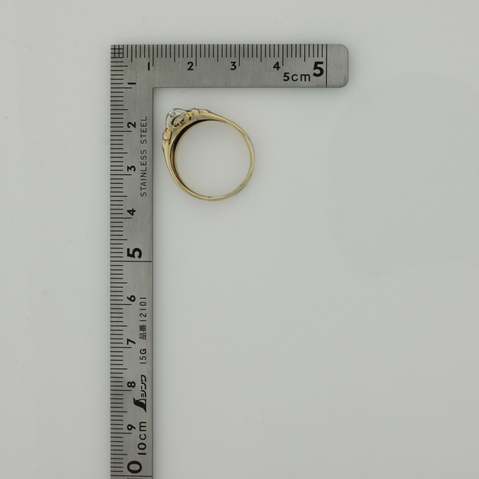 14K YG 0.20 ct tw Diamond Ring Conjoined Ring and Band Size 6.5 Circa ...