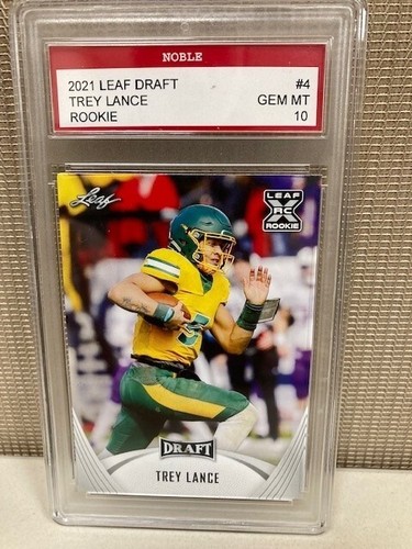 TREY LANCE 2021 LEAF DRAFT NOBLE 10 ROOKIE CARD RC NORTH DAKOTA STATE ...