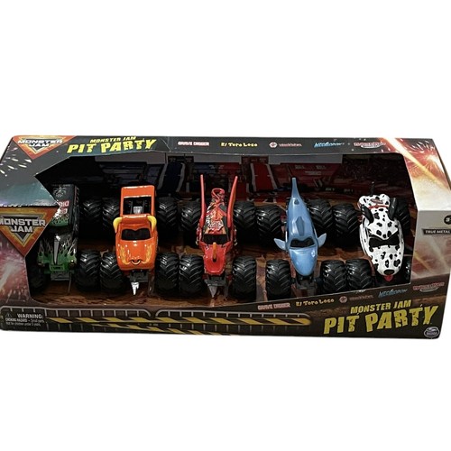 Monster Jam Pit Party 5 Pack Trucks Grave Digger Megladon El Toro Loco ...