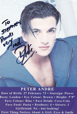 Peter Andre - Australian Singer & TV Personality Signed Flyer | eBay UK