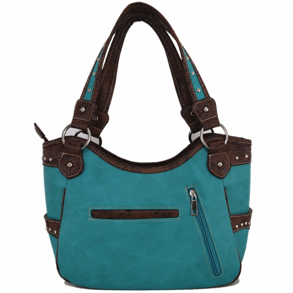 Western Cross Country Handbag Tooled Leather Purse Women Shoulder Bag ...