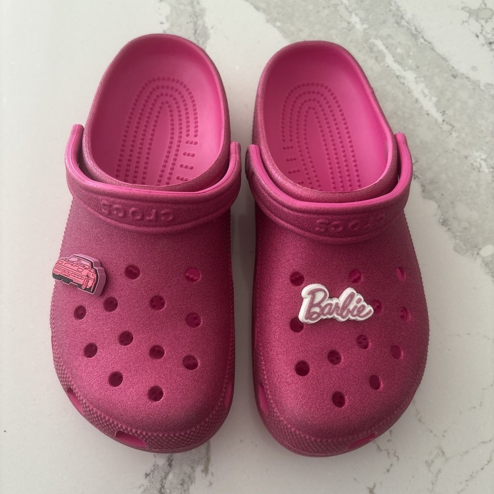 Crocs Classic Glitter Clogs Hot Pink Crush Womens 11 Mens 9 Barbie ...