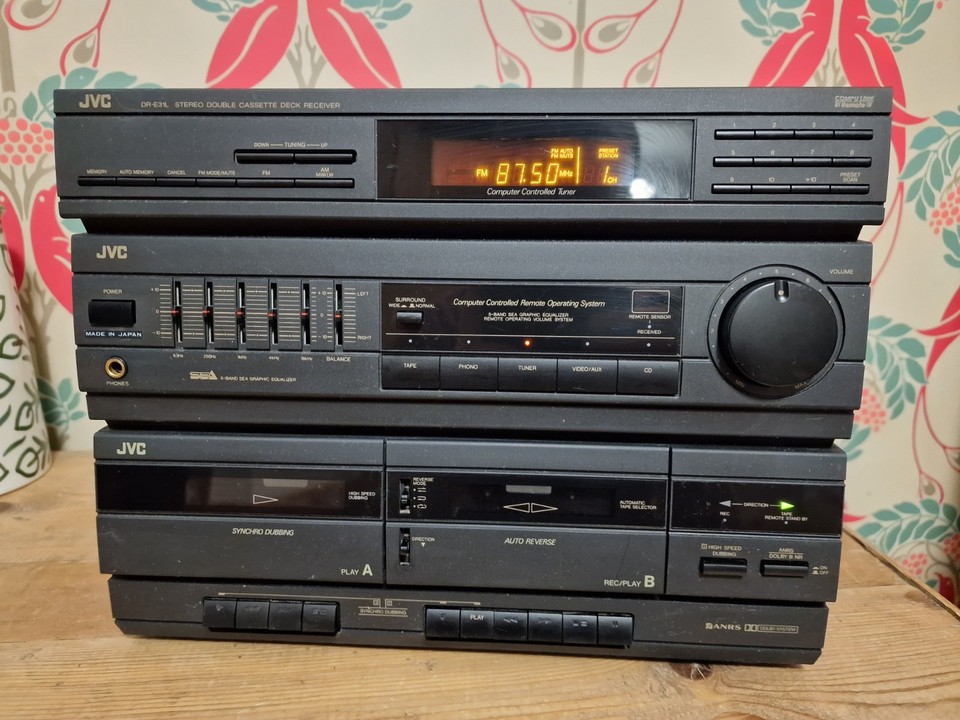 JVC HiFi System DR-E31L Stereo Receiver Double Cassette Deck | eBay UK