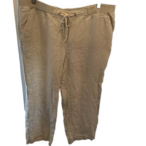 JM Collection 100% Linen Pants Relaxed Fit Baggy Beige Ivory Earth Tone ...