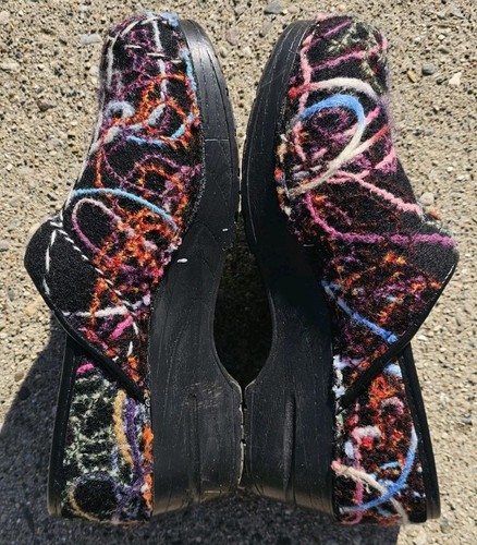 Dansko Clogs Multicolor Scribble Woven Wool Confetti Yarn Shoes Women's ...