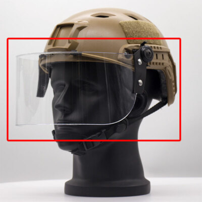 Tactical Face Shield Transparent Windproof Lens Mask For Mich/ FAST ...