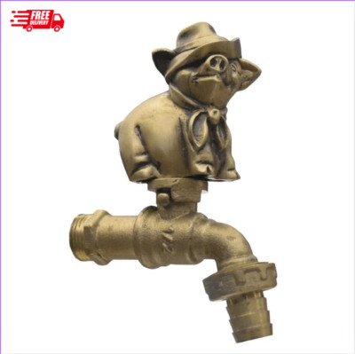 Brass Garden Tap Pig Spigot Faucet Yard Vintage Water Home Decor ...