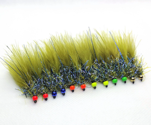 Blue Flash Damsel Fly, Set 12 Lures Flies, Olive Nano UV Straggle ...
