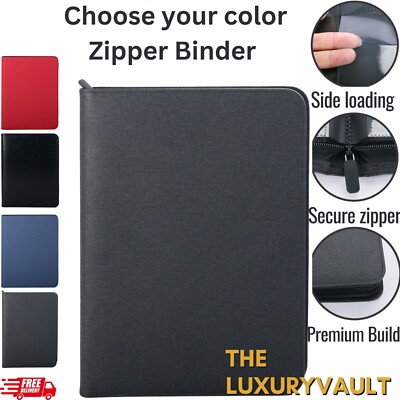 Trading Card Binder with Sleeves 360 Card Protectors Zipper No Ring ...