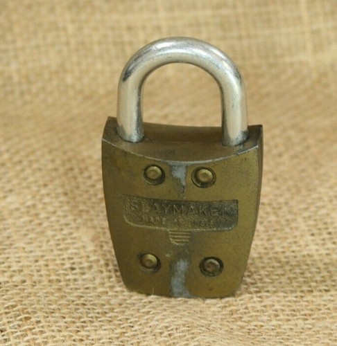 Vintage Slaymaker Rustless Gold Body Padlock Lock No Key Decor Rustic ...