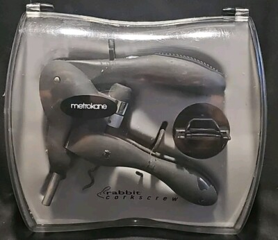 Metrokane Rabbit Corkscrew Black Wine Bottle Opener with Foil Cutter in ...