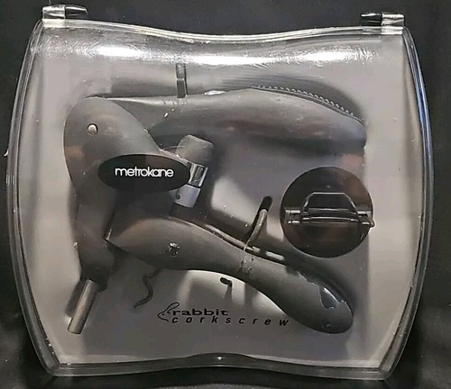 Metrokane Rabbit Corkscrew Black Wine Bottle Opener with Foil Cutter in ...