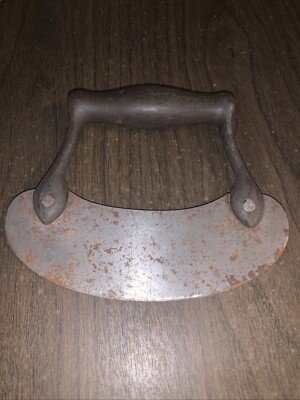 Vtg Steel Moon Shaped Blade Food Chopper Iron Handle Tool Decoration ...