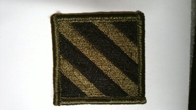 MILITARY PATCH 3RD INFANTRY DIVISION SUBDUED OD GREEN SEW ON COMBAT ...