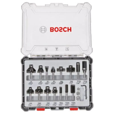 Bosch Fräsersortiment, 15-teilig, 8 mm Schaft – Präzisionsfräser ...