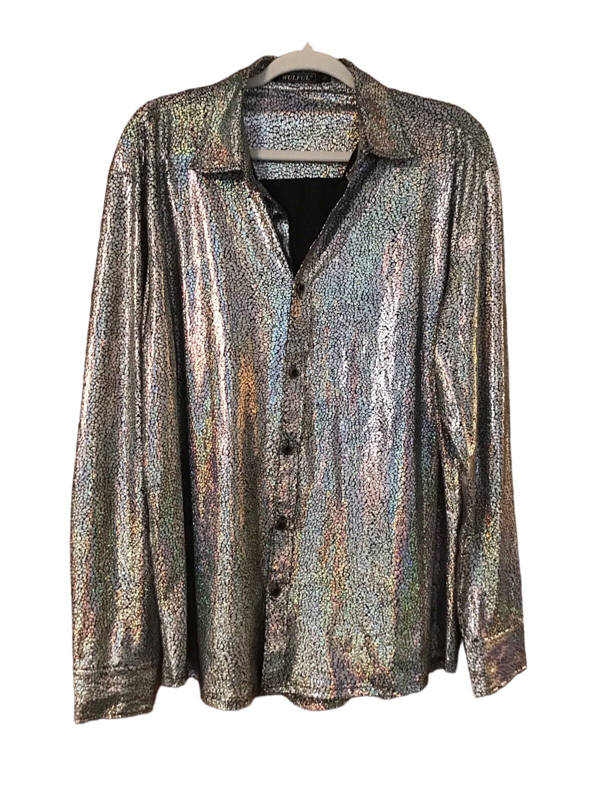 Wulful Men’s Metallic Shiny Iridescent Shimmery Shir… - Gem
