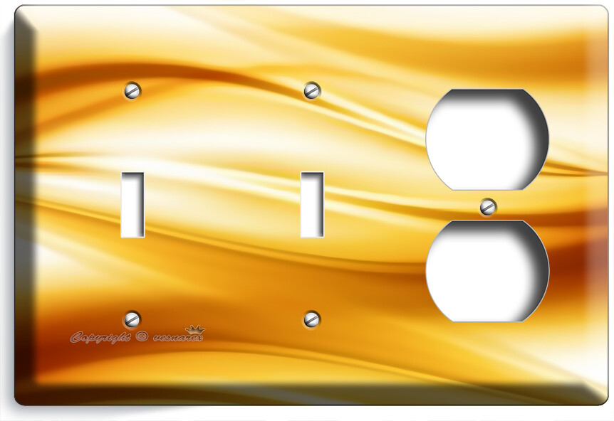 GOLDEN CARAMEL WAWY HUES LIGHT SWITCH PLATE OUTLET BEDROOM LIVING ROOM ...