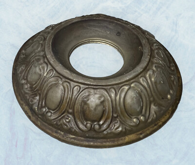ANTIQUE STAMPED BRASS BOBECHE BULB SOCKET COVER 1 1/4” HOLE 4” D | eBay