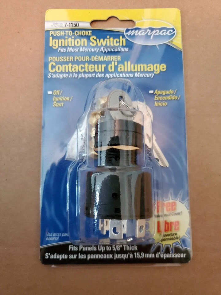 Boat Ignition Key Switch Push to Choke Mercury Outboard Off-On-Start 6 ...