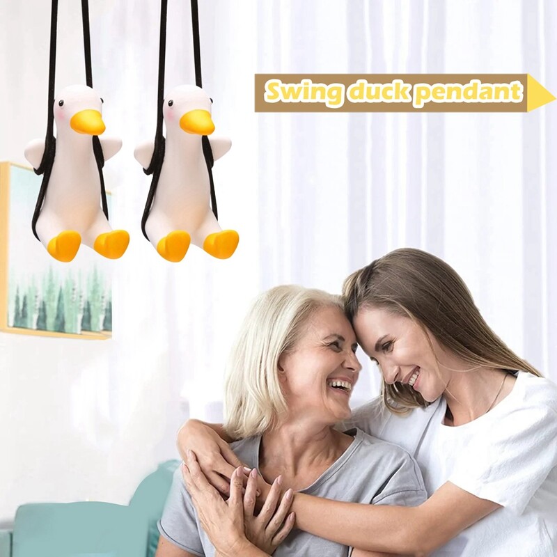 2Pcs Swinging Duck Car Hanging Ornament Swing Duck Car Cute Anime ...