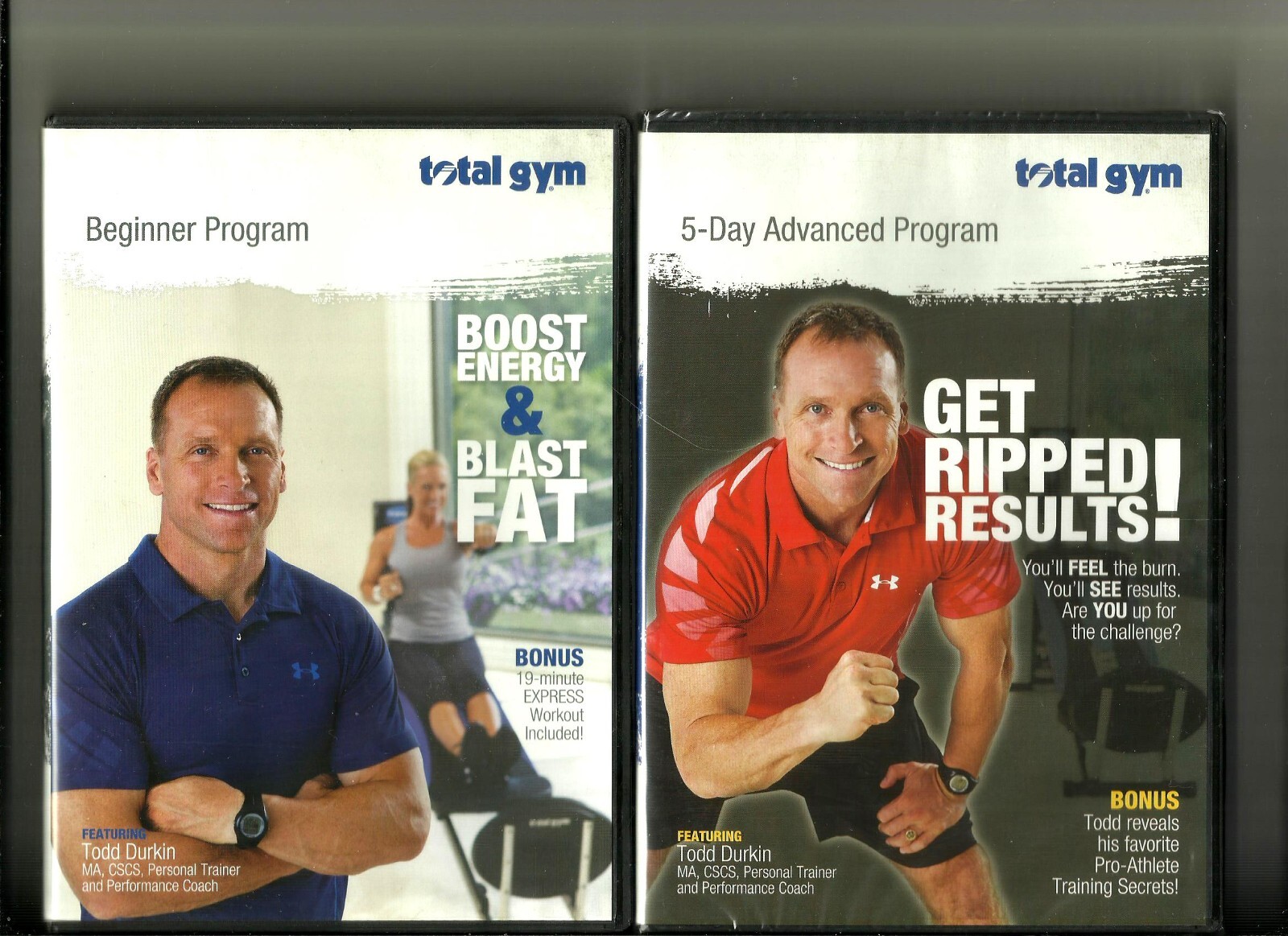 2 TOTAL GYM DVD Beginner Program & 5-Day Advanced Program (NEW): Todd ...