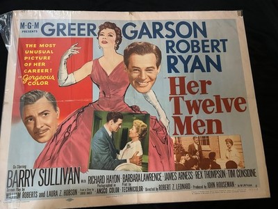 Vintage Movie Poster 1/2 SH "Her Twelve Men" 1954 Greer Garson | eBay