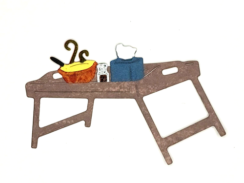 Sick In Bed Tray Tissue Chicken Soup Get Well Soon Metal Dies Standard ...