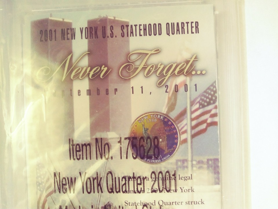 2001 Amazing Mint Colorized New York Statehood Quarter Never Forget WCG ...