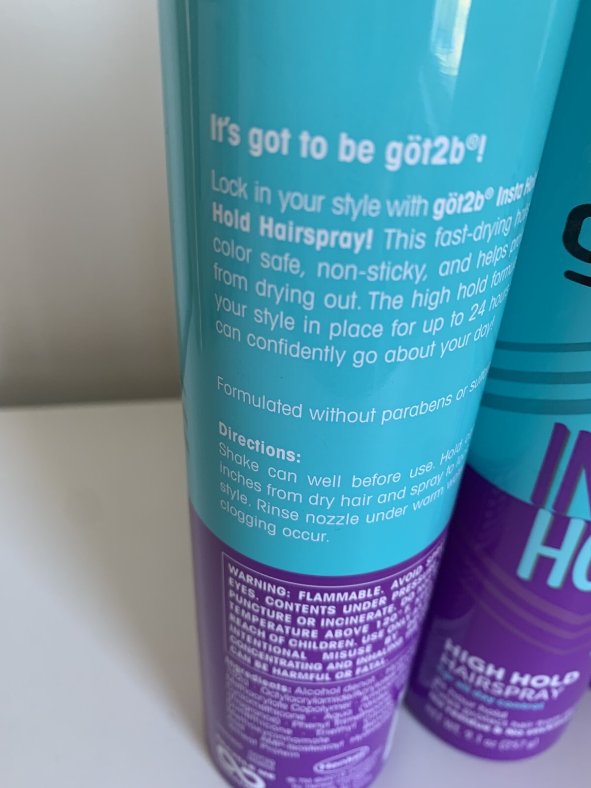 Schwarzkopf got2b HIGH INSTA HOLD Hairspray 24HR Hold 9.1 oz Lot Of 3 ...