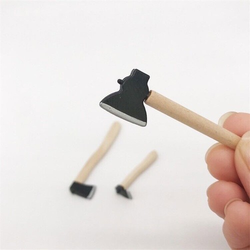 1:6 Scale 3PCS Dollhouse Miniature Axe Shovel Farm Tools Garden ...