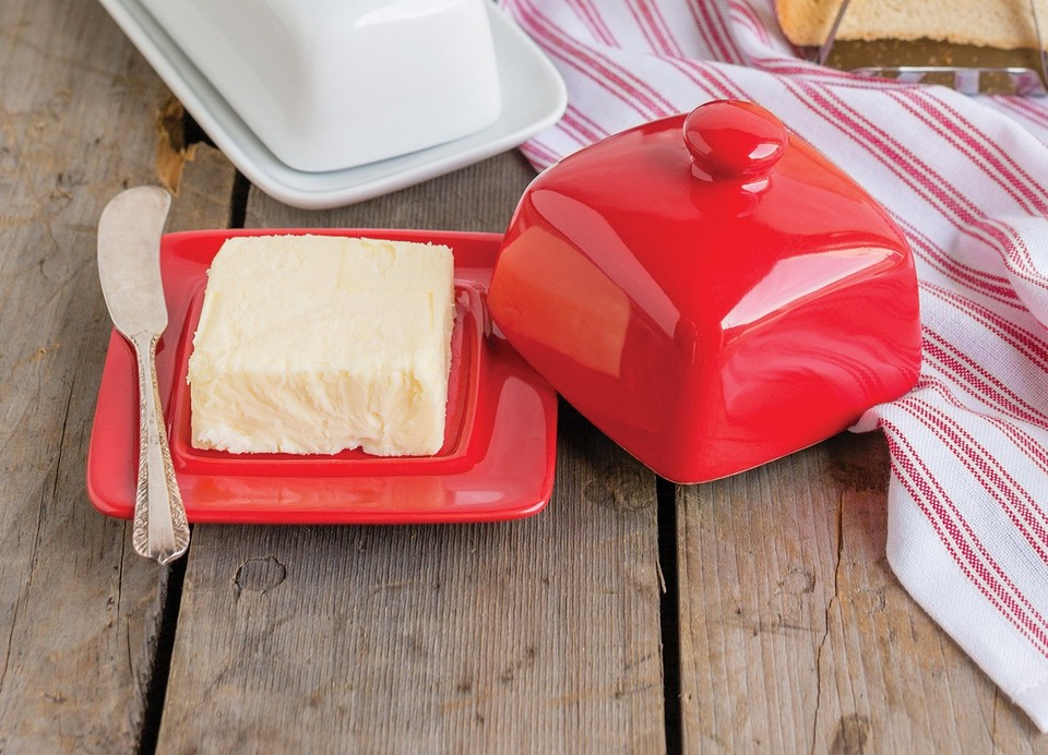 Stoneware Square Butter Dish with Lid, Red 4.5 x 4.5 in 793842293975| eBay